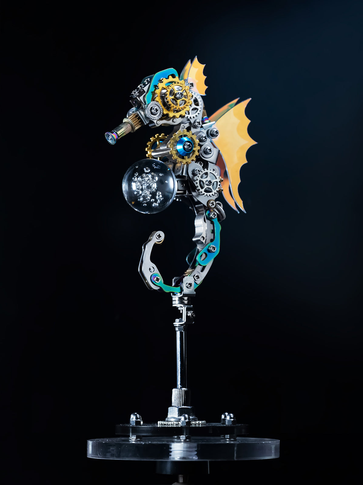 Illuminated Seahorse Model – 196-Piece DIY Kit with Color-Shifting ...